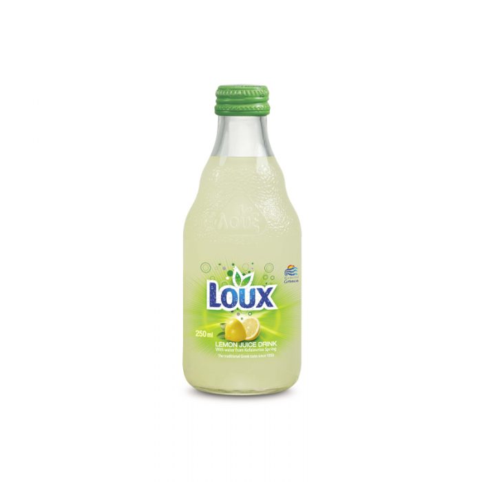 Loux Lemon Juice Drink 250 ml. (Glass) - Loumidis Foods