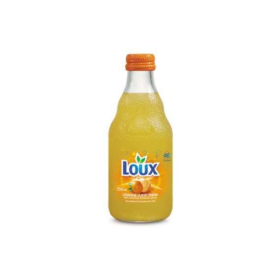 Loux Orange Juice Drink 250 ml. (Glass) : Loumidis Foods